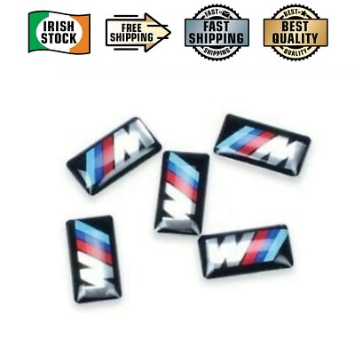 5PCS BMW M Sport Wheel Alloy Badge 3D Emblem Sticker Wheel Decal - 17mm ...