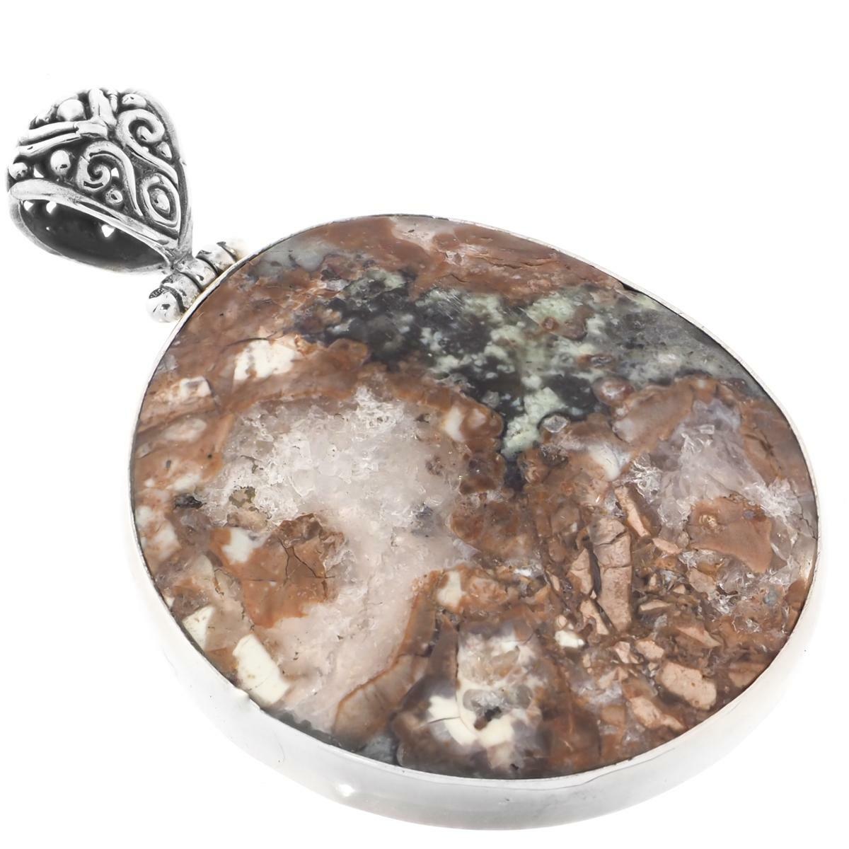 925 Sterling Silver Colorful Agate Sterling Pendant, 2 1/8" | eBay