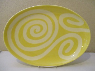 PRESENT TENSE FINGERPAINT SUN/ YELLOW PLATTER 17"-1305I | eBay