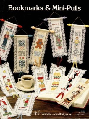 VINTAGE JEANETTE CREWS CROSS STITCH BOOKMARKS & MINI-PULLS 27 DESIGNS ...