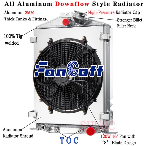 3-Row Radiator Shroud Fan FOR 1932 Ford Hi High-Boy Street Rat Rod ...