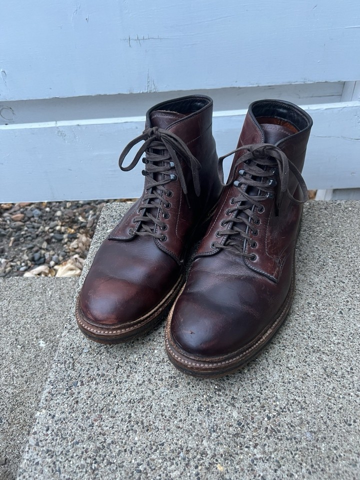 Alden Roy Indy Boot Leather Cordovan Plain Toe Size 8.5 USA | eBay