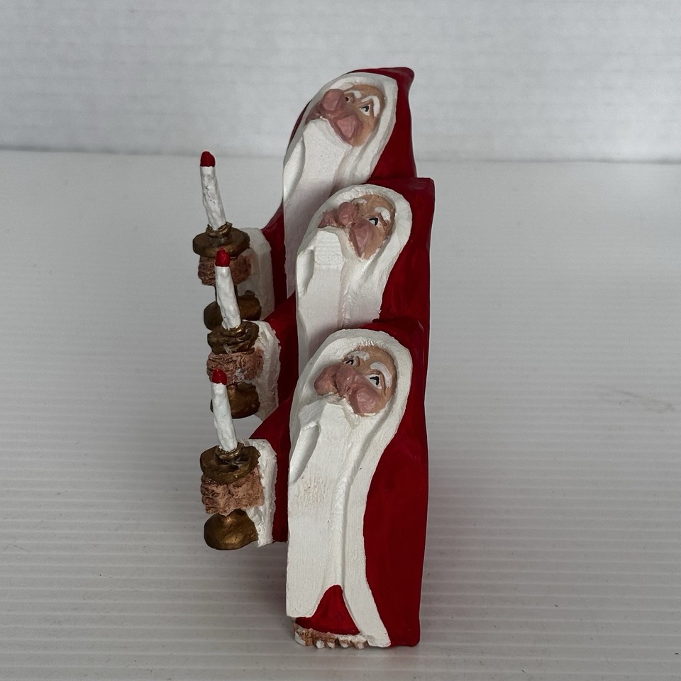 NEW DEPT 56 BAREFOOT SANTA TRIO HOLDING CANDLESTICKS FIGURINE - FOLK ...