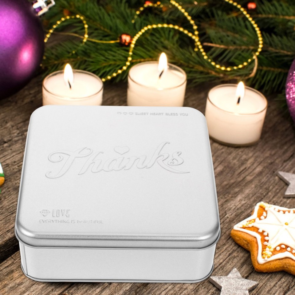 2pcs Empty Cookie Tins Metal Candy Tins Storage Tin Can Decorative ...