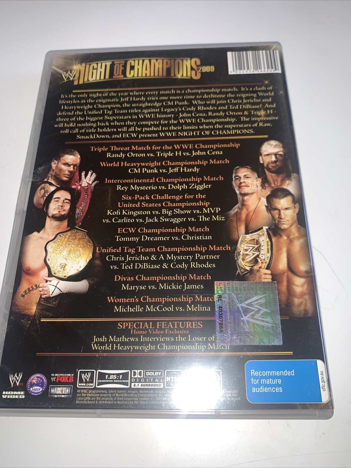 WWE - Night Of Champions 2009 (DVD, 2009) 5021456166244 | eBay