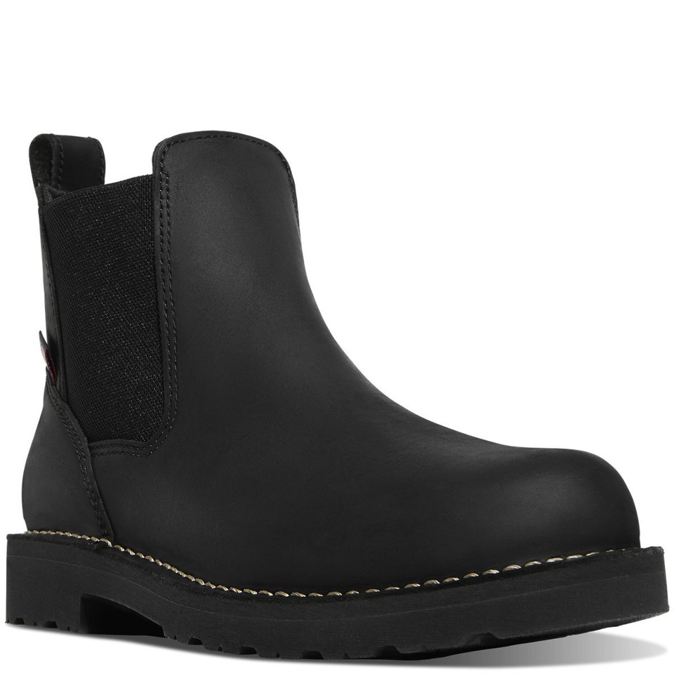 DANNER® BULL RUN CHELSEA MEN'S 6" BLACK WORK BOOTS 15483 - ALL SIZES ...