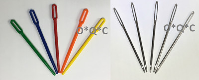 5pcs Kids SAFETY BLUNT NEEDLES for Threading Sewing Tapestry Plastic ...