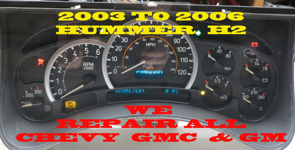 15937242 GM HUMMER H2 03 04 05 EXCHANGE SERVICE SPEEDOMETER INSTRUMENT ...