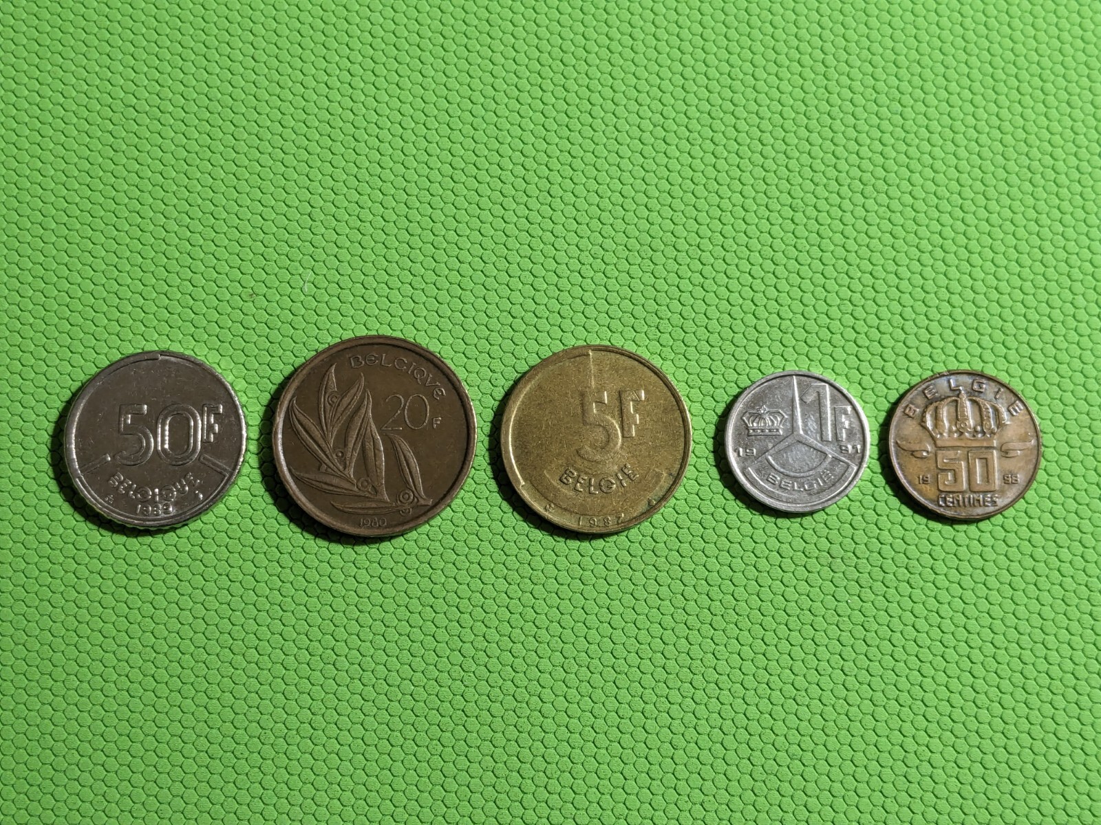 BELGIUM 50F-20F-5F-1F-50c Coins, 1989-1980-1987-1991-1998 | eBay