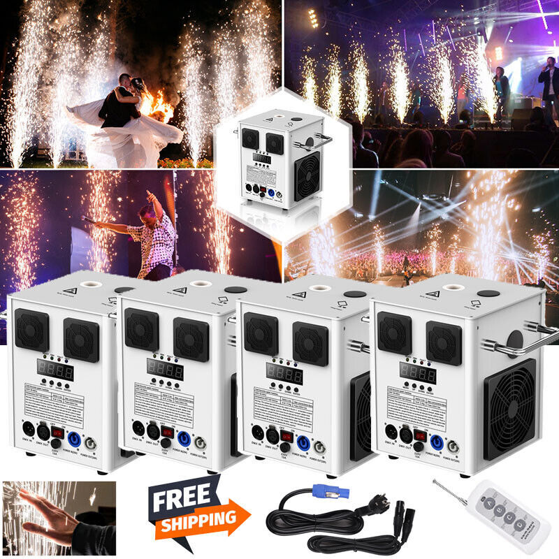 4PCS 700W Cold Spark Firework Machine Stage Effect Wedding DJ Party DMX ...