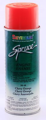 Spruce CHEVY ORANGE ENGINE ENAMEL Spray Can Paint 16 Fluid OZ 12 OZ ...