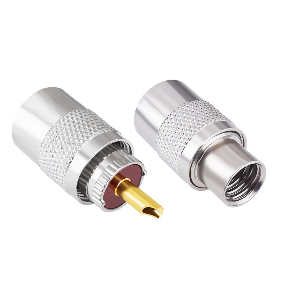 PL259 Coax Connector UHF Male Plug Solder Adapter with Reducer 50Ohm ...