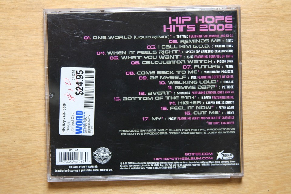 Various ‎– Hip Hope Hits 2009 - Tobymac, Grits, KJ-52 (Box C94) | eBay