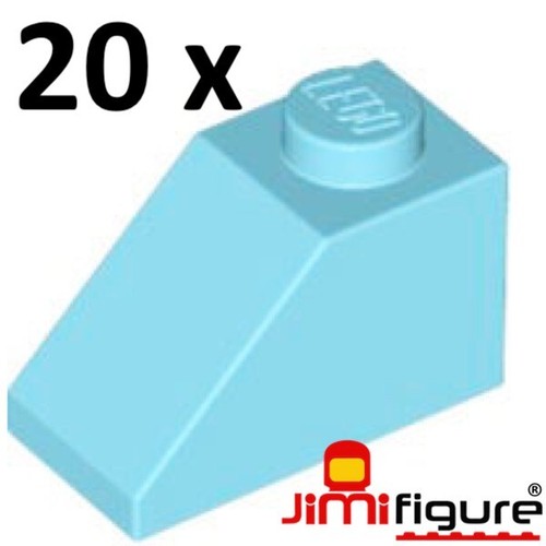 NEW 20 x LEGO Slope 45 Degree 2x1 Medium Azure 3040 Genuine Roof Tile ...
