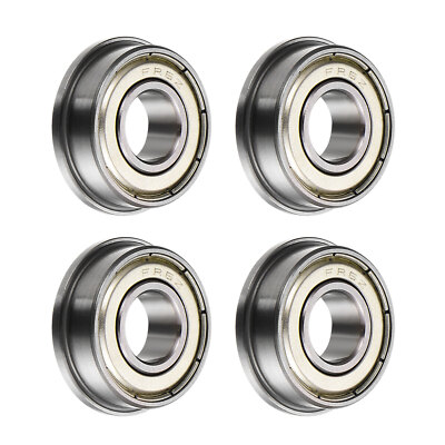 FR6ZZ Flanged Ball Bearing, 4pcs 3/8" x 7/8" x 9/32" ABEC1 Flange ...