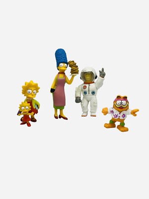 Simpsons Astronaut Marge Lisa Maggie Figures Buzz Aldrin Lot Garfield ...