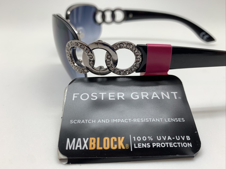 T102.1 Foster Grant 14602FGX030 FWG Maxblock Black Sunglasses 100% UV | eBay
