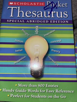 Lot of 5 Scholastic Pocket Thesaurus Special Abridged Edition Paperback ...