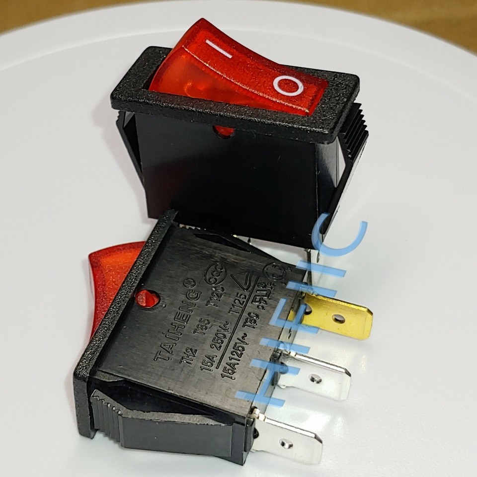TAIHENG TH2 T85 T120 Red Lamp Rocker Switch 3 Pins 2 Positions 15A 125 ...