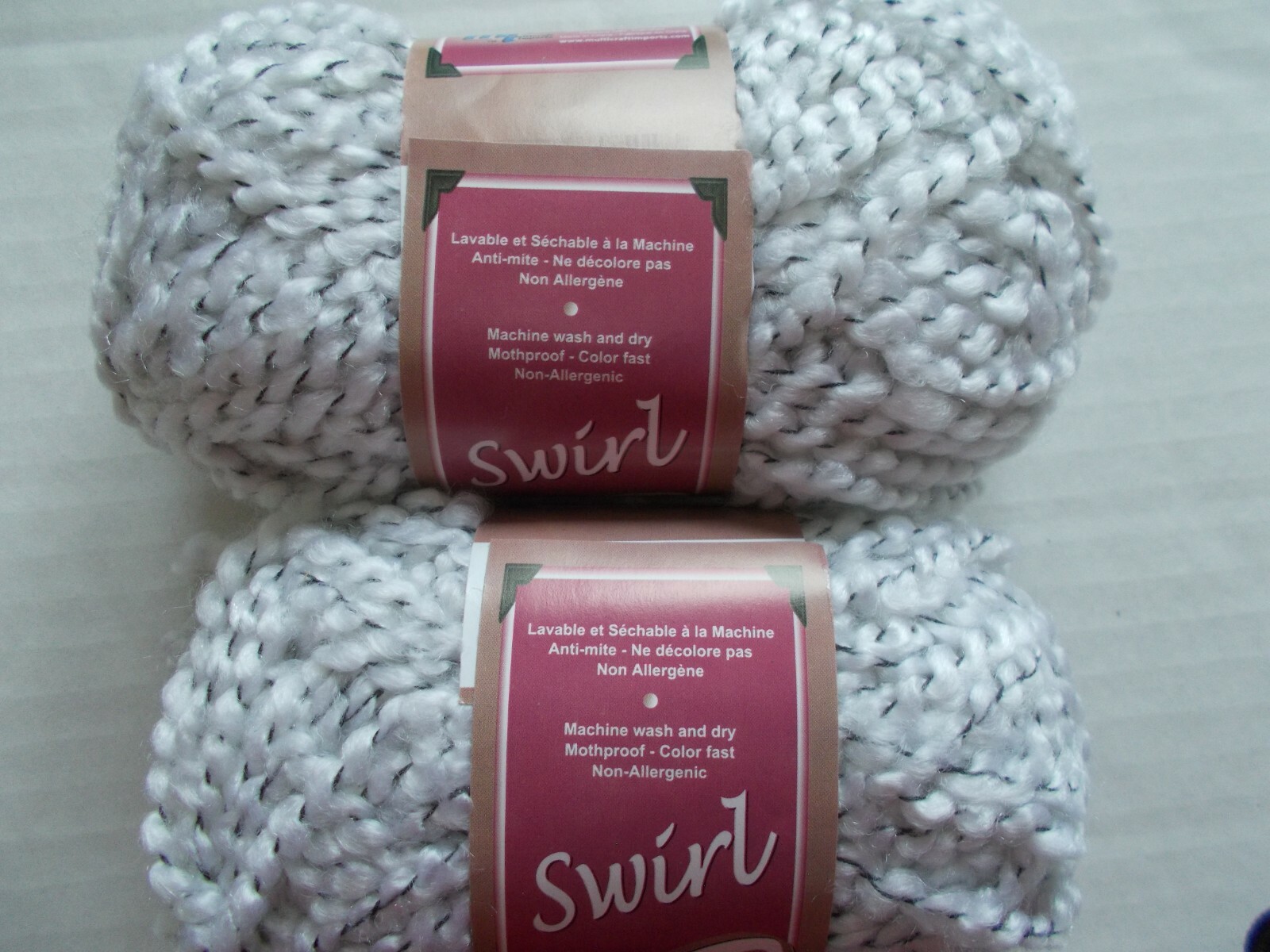 Needle Crafters Swirl yarn, white, lot of 2 | eBay