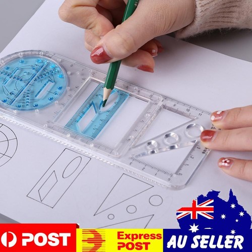 Multifunctional Geometric Drawing Ruler Rotatable Art Design Template ...