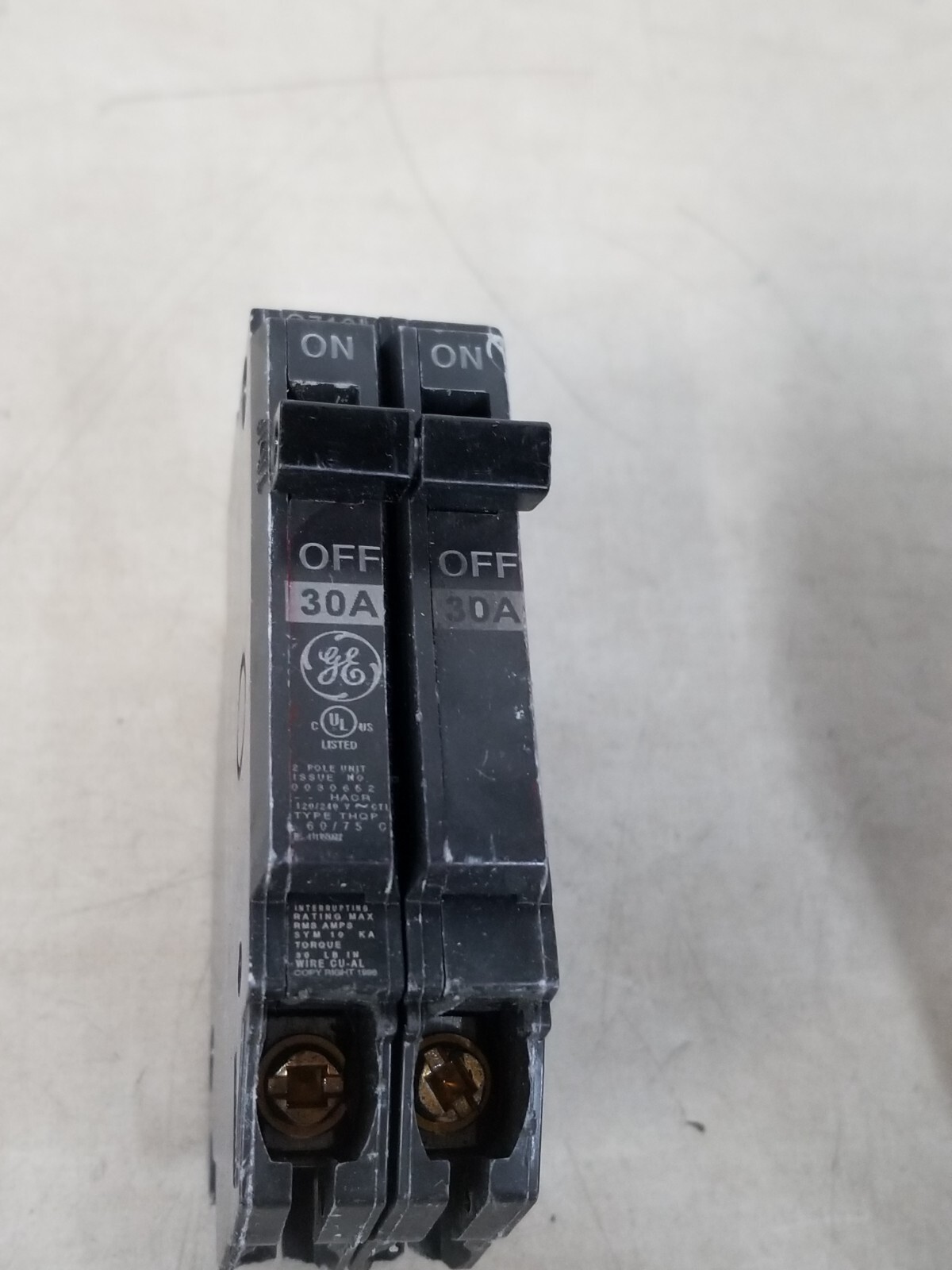 Lot of 5 - GE General Electric THQP230 30-Amp 2-Pole 120/240VAC Breaker ...