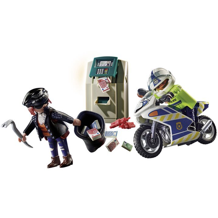 Playmobil Bank Robber & Police Motorcycle Chase Set City Action 70572 ...