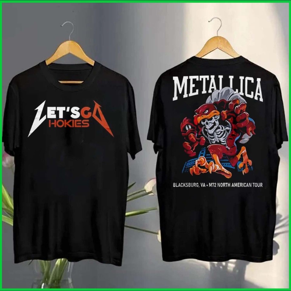 Lets Go Hokies Metallica X Virginia Tech 2025 Tour Two Sides T-Shirt | eBay