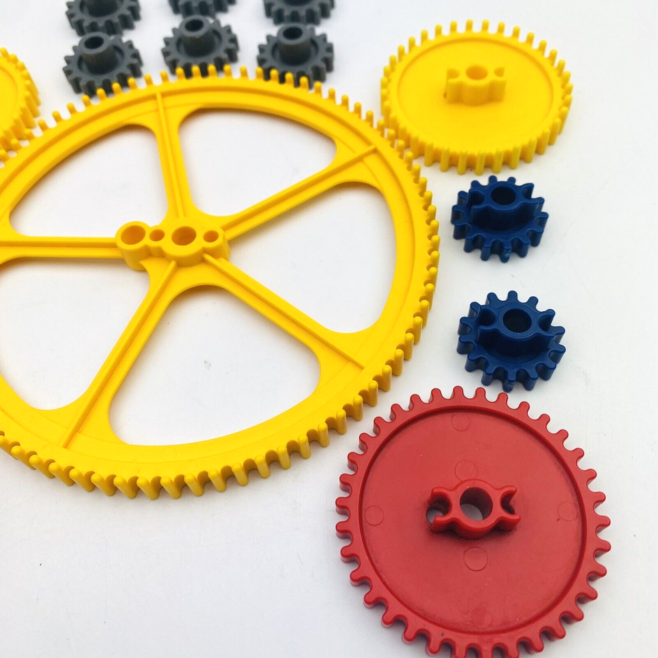 15 K’NEX Gears – Yellow & Red Crown, Medium & Small – USED OEM – STEM ...