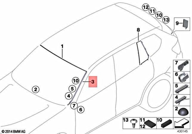 BMW 51317286179 Genuine OEM Factory Original Side Molding for sale ...