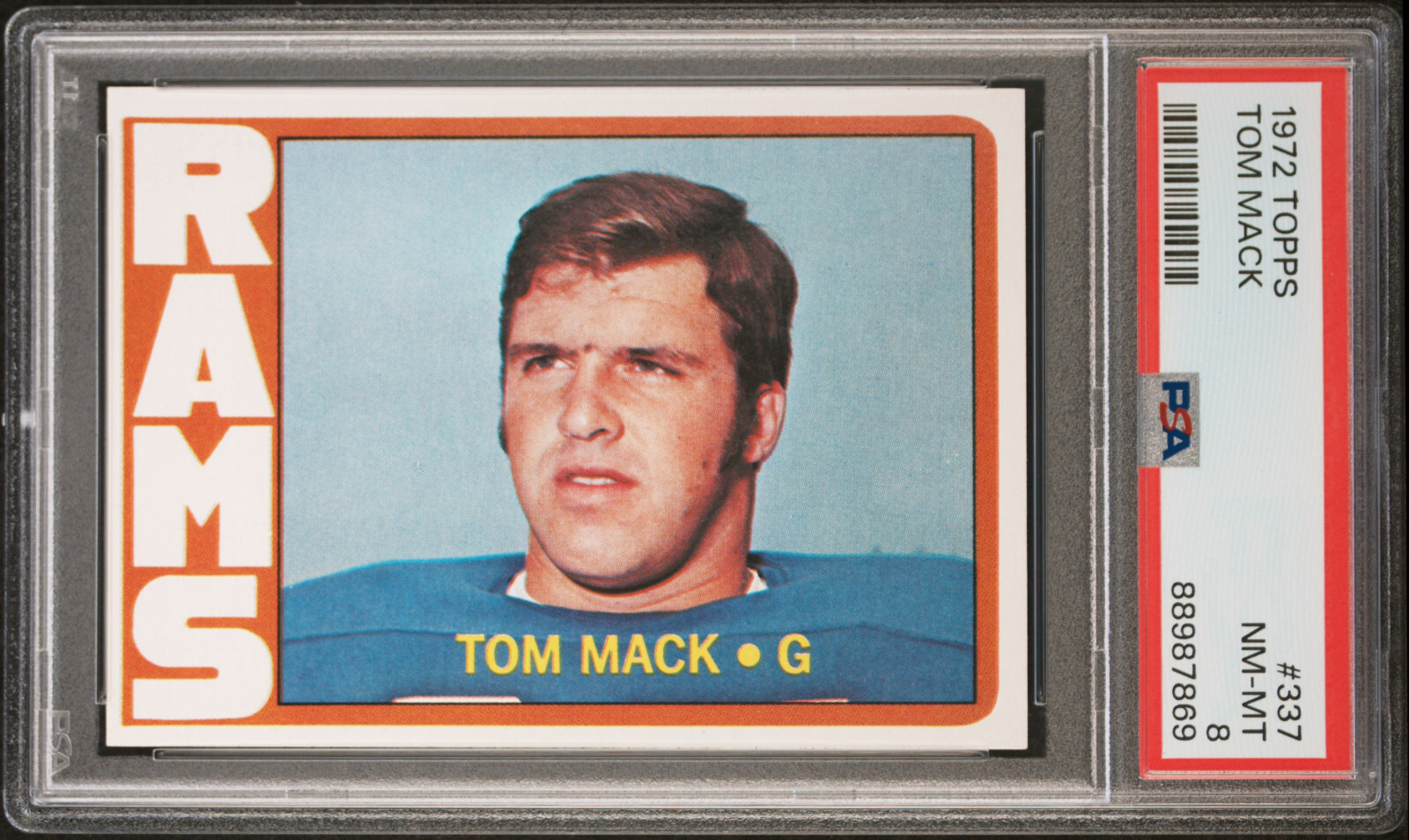 1972 TOPPS FOOTBALL #337 TOM MACK LOS ANGELES RAMS HOF PSA 8 | eBay