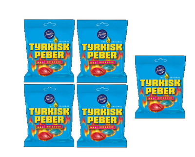 TYRKISK PEBER HOT & SOUR (Turkish Pepper) candy x 5 bags 150g FAZER ...