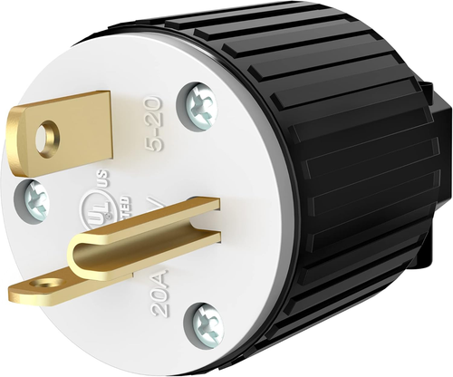 NEMA 5-20P Straight Blade Plug Connector, Male Extension Cord Ends, 20 ...