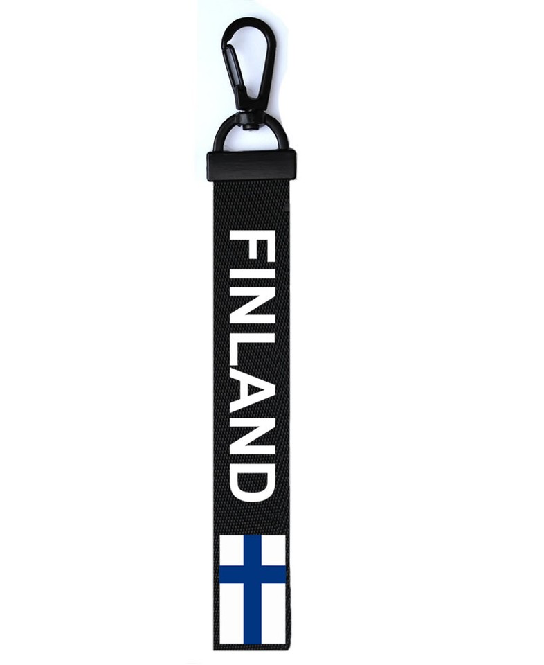 Finland Key Chain Keyring Luggage Tag Zipper Pull Bag English Flag Key ...