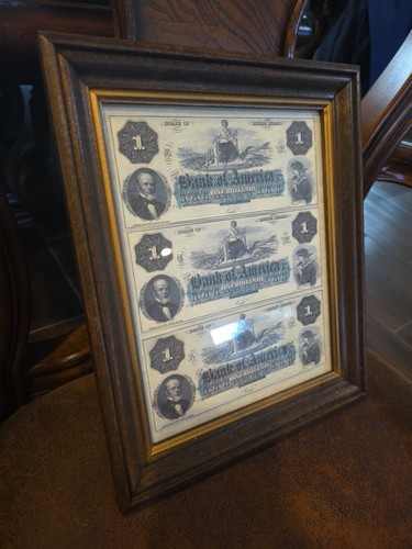 Framed Obsolete Banknotes From Bank of America Lot of 3 2nd Set | eBay