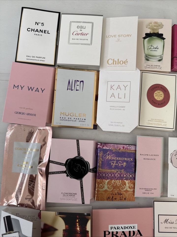 Lot of 35 DIFFERENT WOMEN'S Perfume EDT/EDP Samples NEW High End - Free ...