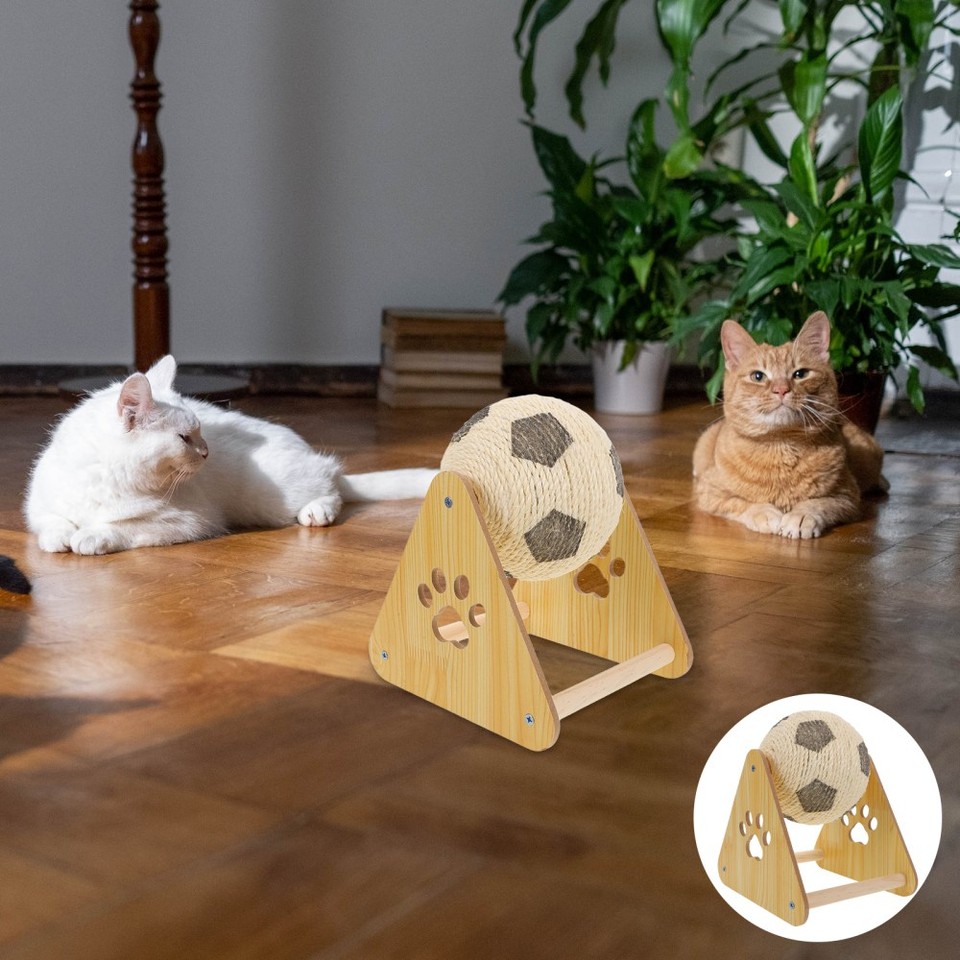 Cat Scratcher with Ball: Sisal Cat Scratch Stand - Large Kitten ...