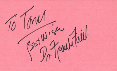 Dr. Frank Field Meteorologist NYC 1976 NBC Studios Autographed Signed ...