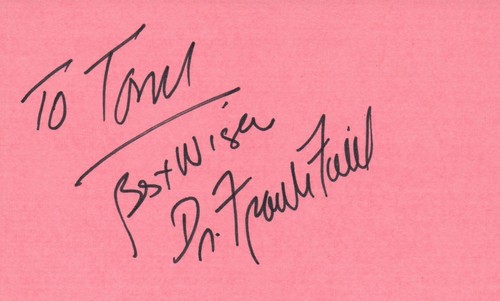 Dr. Frank Field Meteorologist NYC 1976 NBC Studios Autographed Signed ...