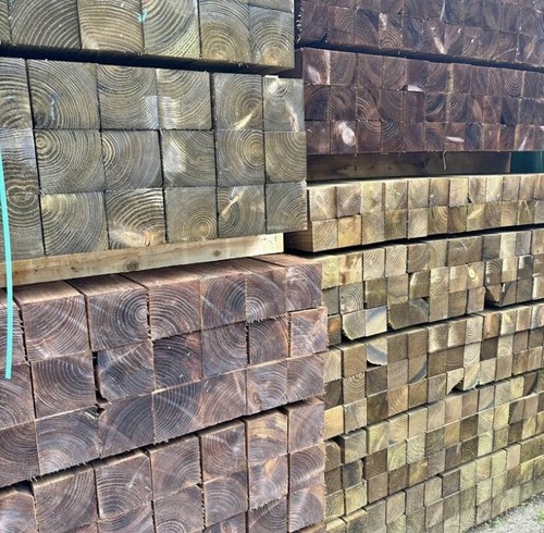 Timber Fence Posts | 100 x 100mm 75 x 75mm | Green Brown Treated | 1.8 ...