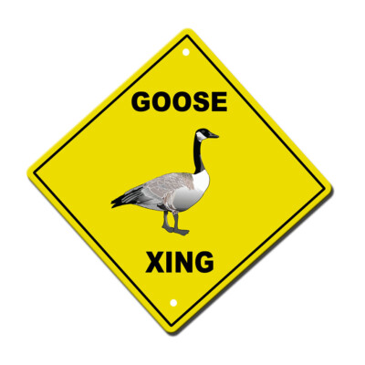 Yellow Aluminum Crossing Sign Goose Cross Xing Style 2 Diamond Street ...