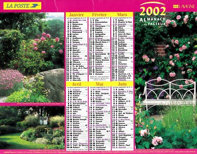 CALENDRIER DES POSTES. ALMANACH DU FACTEUR. ORIGINAL. 2002. PTT ...