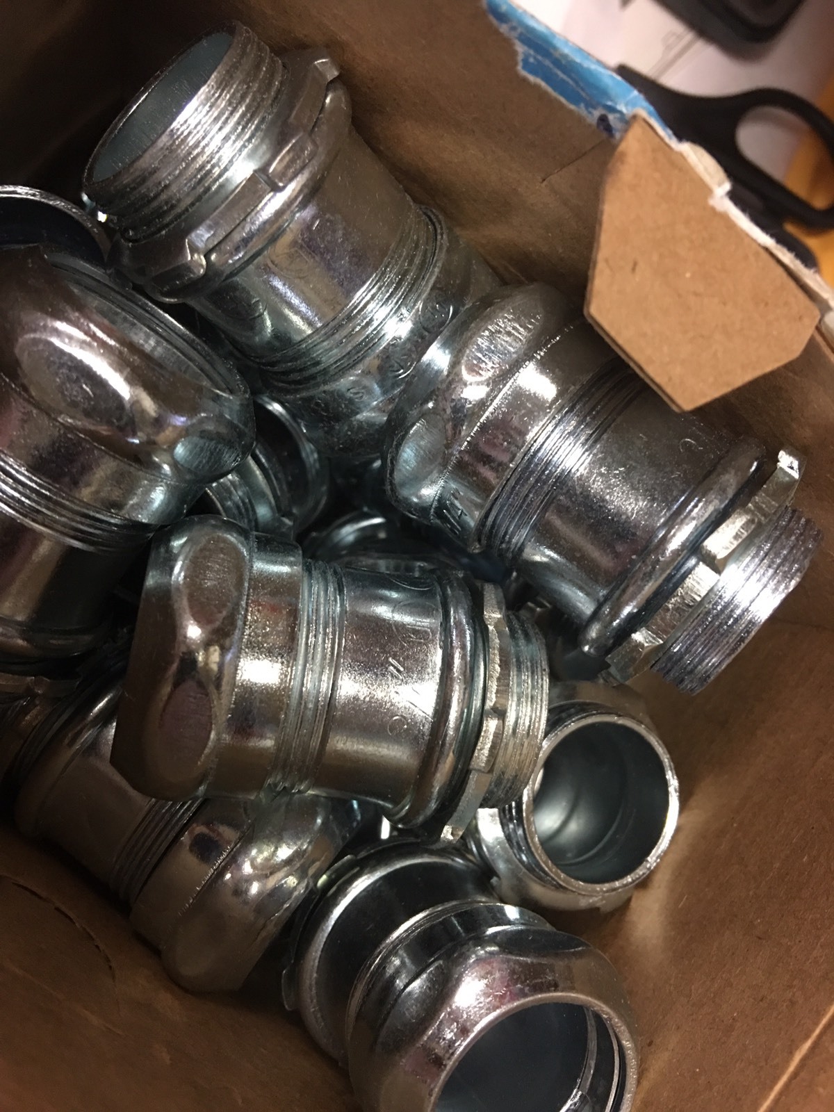 3/4" EMT Steel Gland Compression Connector Fittings Box of 25 Fitting ...