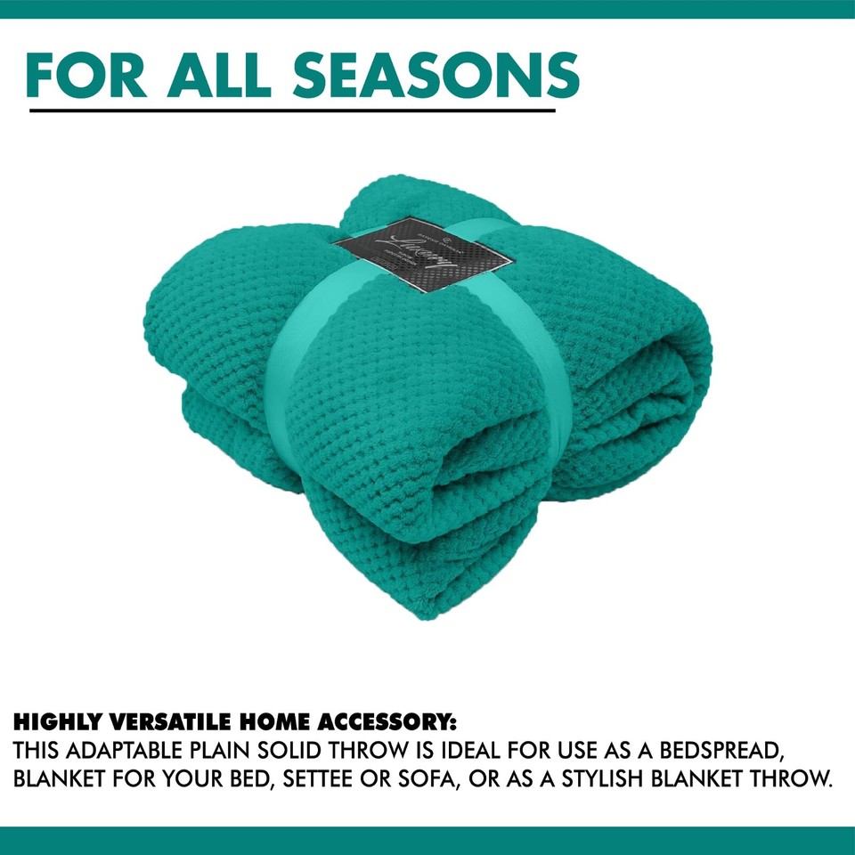 Luxury Popcorn Throws Double & King Size Cuddly Cosy Warm Blanket For ...