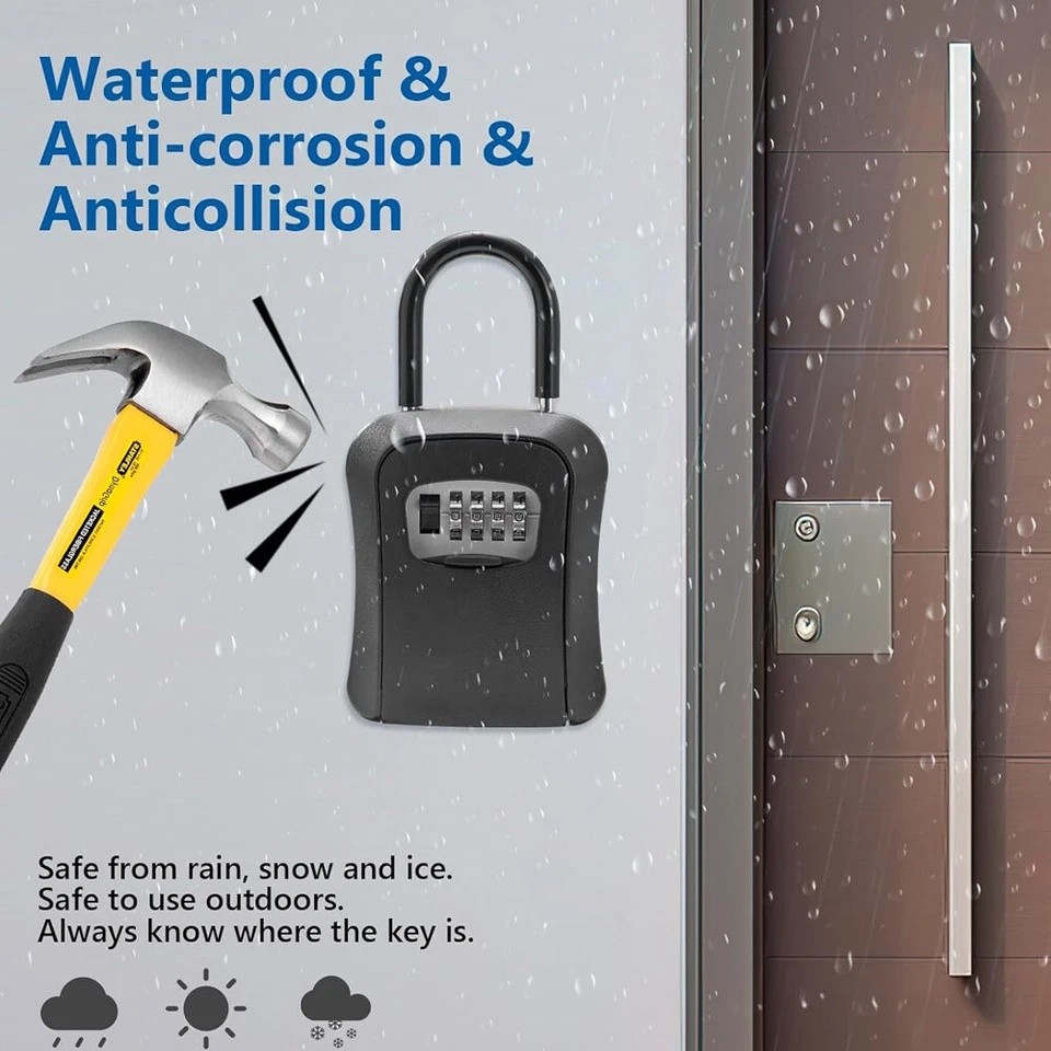 Key Lock Box for Outside-Combination Lockbox for House Key-Portable ...