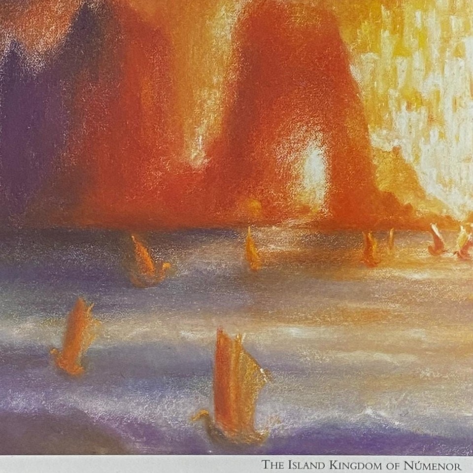 LORD OF THE RINGS FRAMED ART, THE ISLAND KINGDOM OF NUMENOR, JRR ...