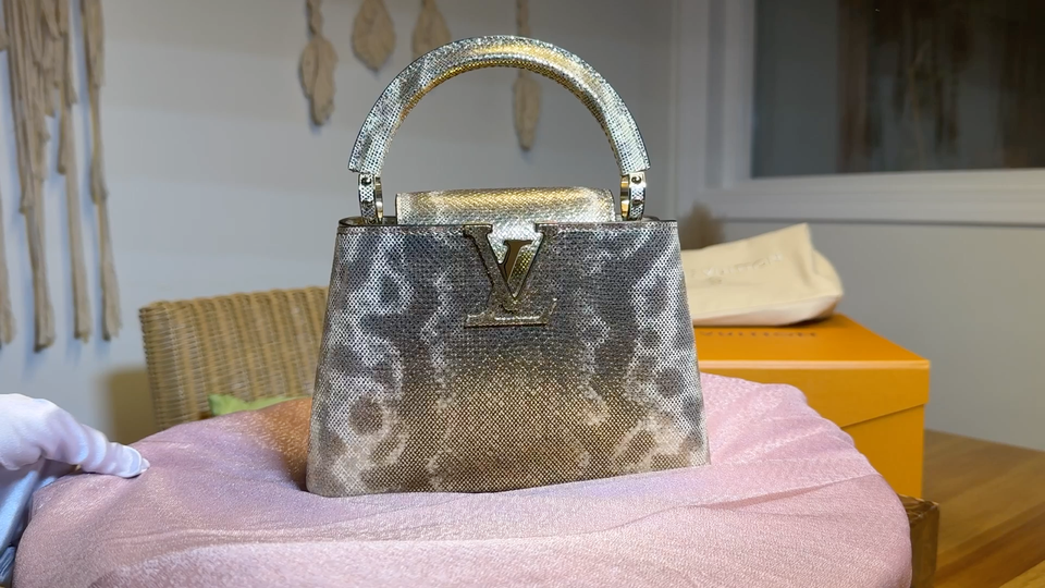 NWT Louis Vuitton Capucines Mini Bag Metallic Exotic Lizard M21734 | eBay