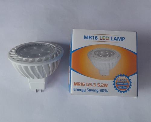 2x 5.2W (= 50W) LED MR16, 12V, GU5.3, 6400K Foco Reflector Bombilla Lámparas | eBay