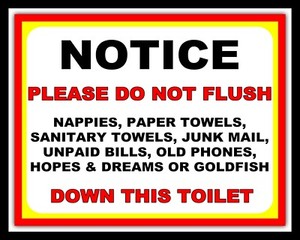 PLEASE DO NOT FLUSH NAPPIES SANITARY TOWELS LADIES TOILET LOO METAL TIN ...