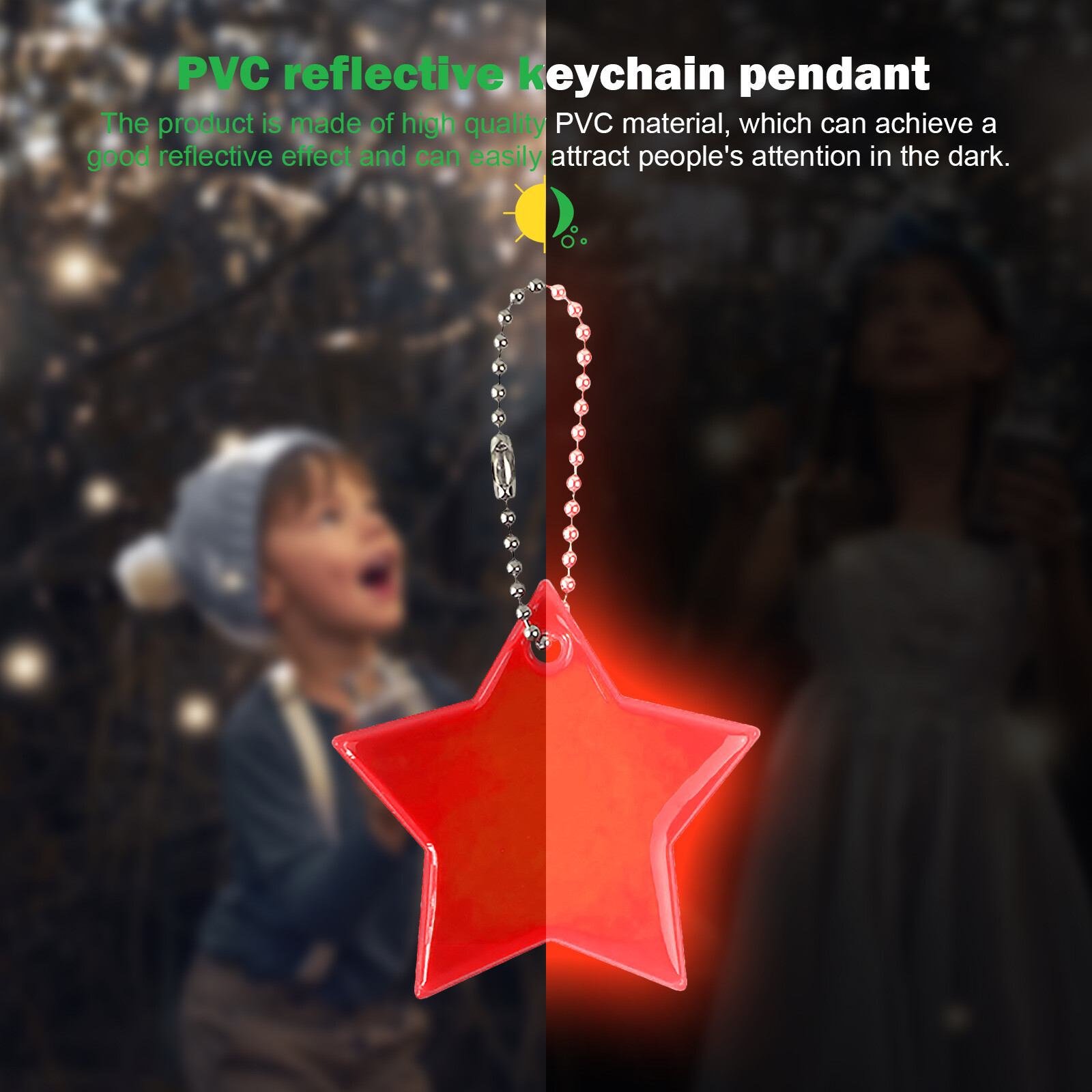 12 Pieces Reflector Pendant Stars Reflective Gear Super Bright for ...